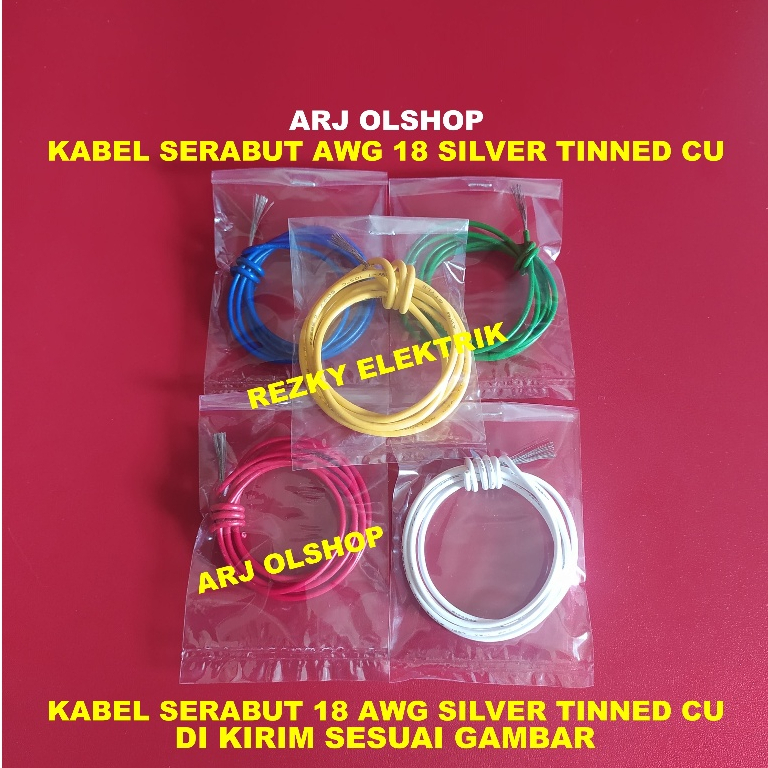 Jual Kabel AWG 18 Tinned CU AWG18 Per Meter/ Kabel 18 AWG Serabut Putih/ Kabel AWG 18 Serabut ...