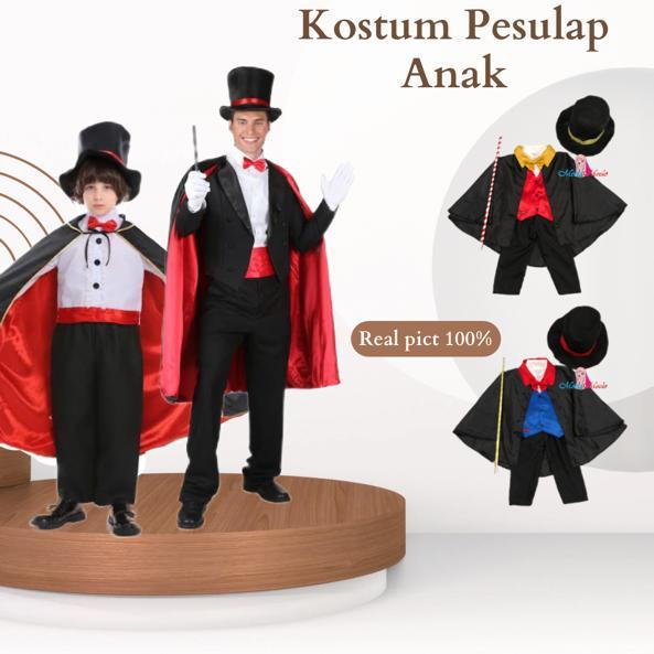 Jual Set Magician Costume Pesulap Cosplay Anak Kostum Profesi Pesulap ...