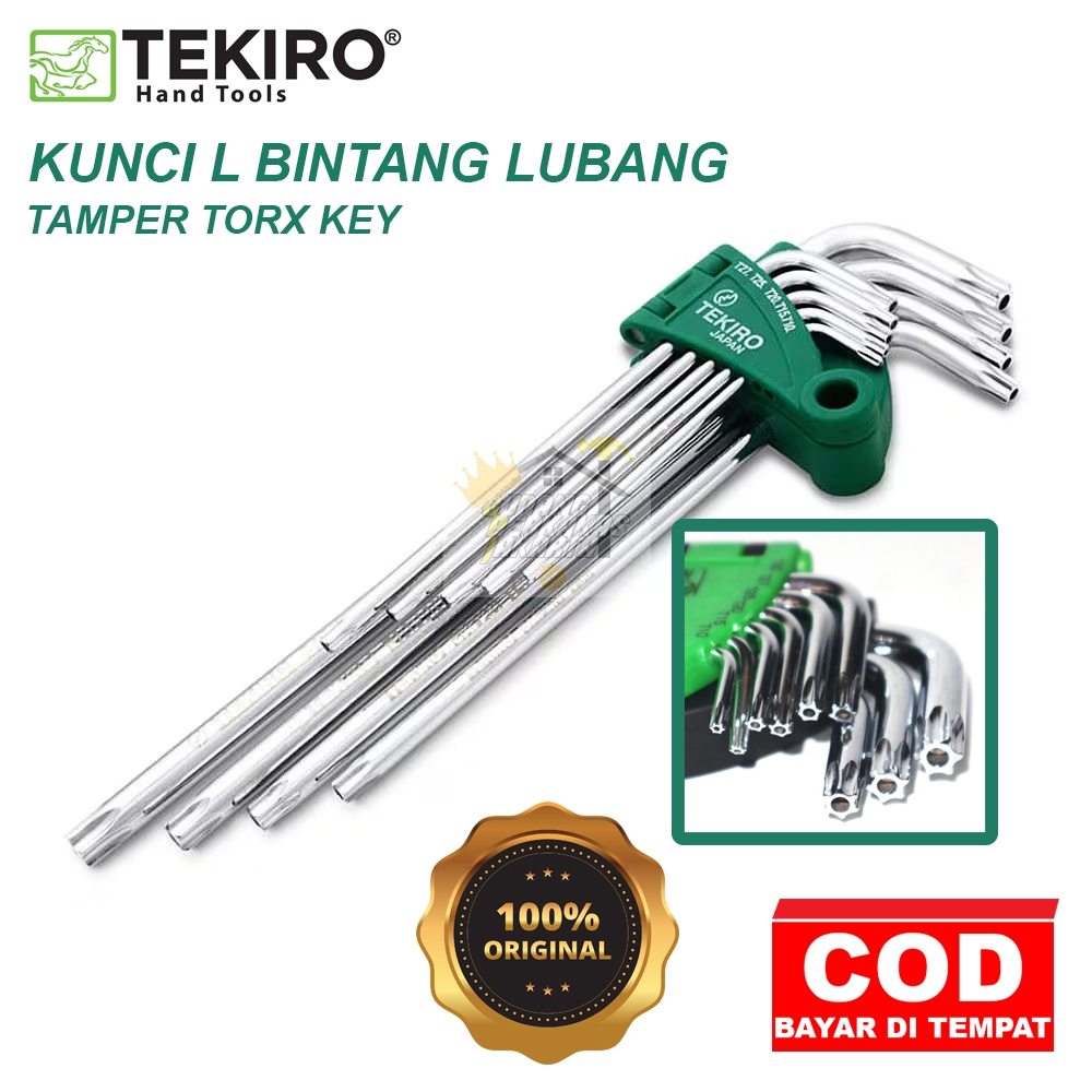 Jual TEKIRO KUNCI L BINTANG LUBANG PANJANG SET 9 PCS - TAMPER TORX KEY LONG ORIGINAL | Shopee ...