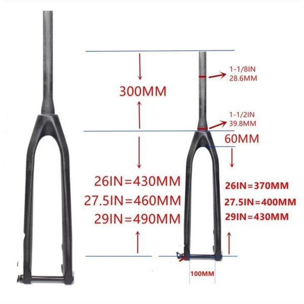 Jual Fork Rigid Carbon Taper TA 100 mm Fork Full Carbon Tapered Thru ...