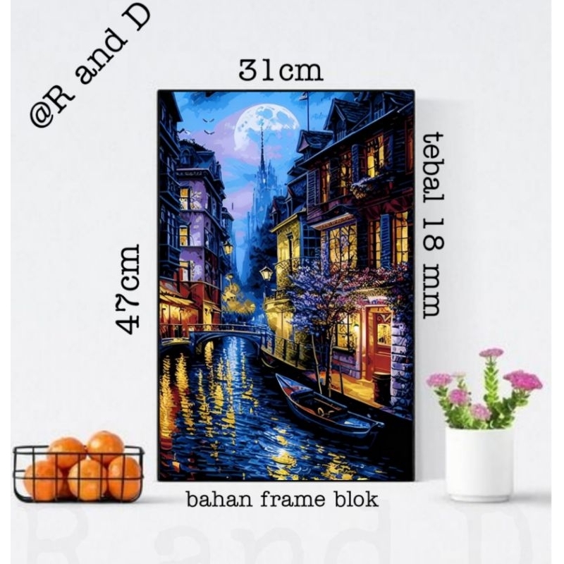 Jual Dekorasi Lukisan Abstract Ukuran 47x31, Hiasan dinding aesthetic ...