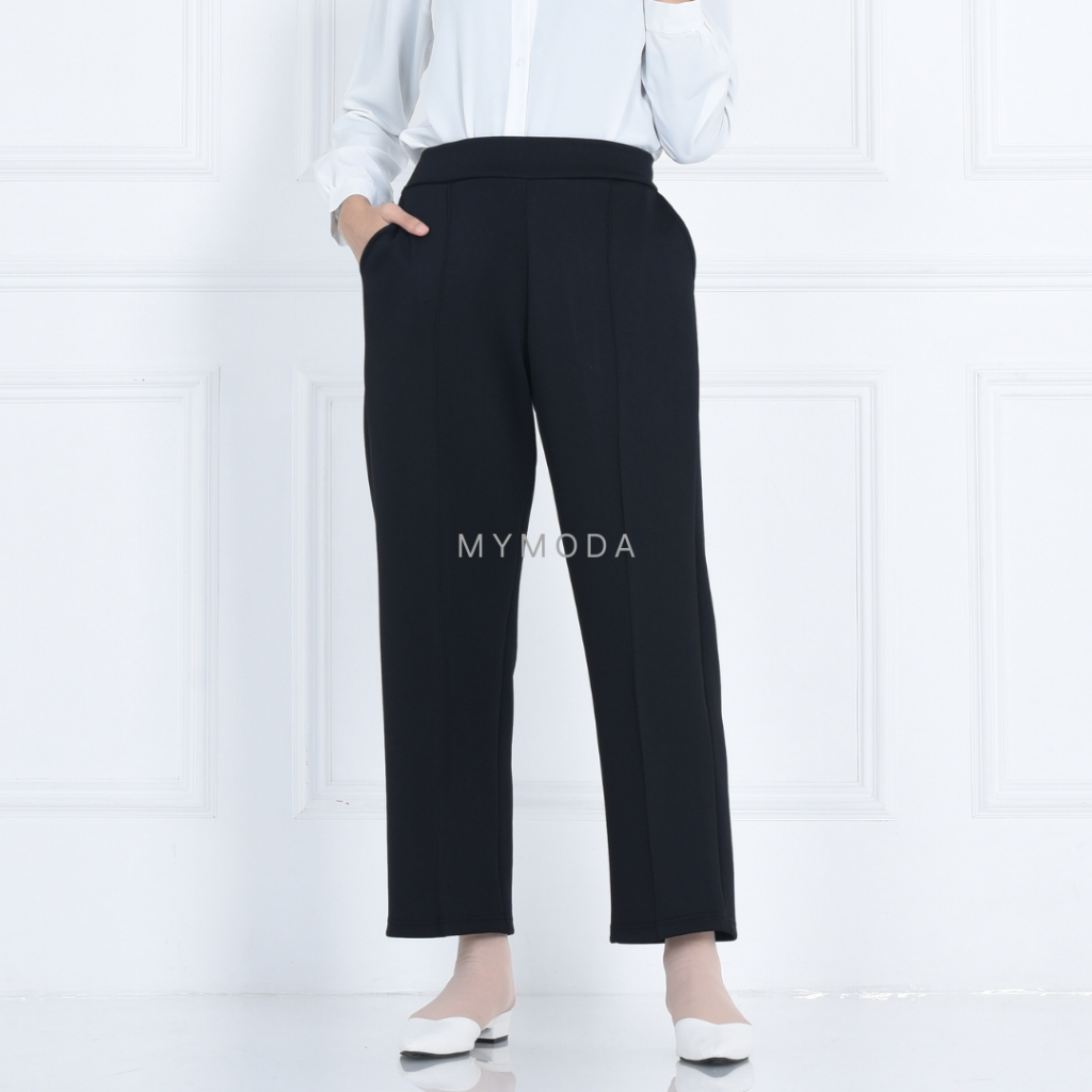 Jual CK 02 Celana Kulot Hitam Highwaist Scuba Premium All Size by ...