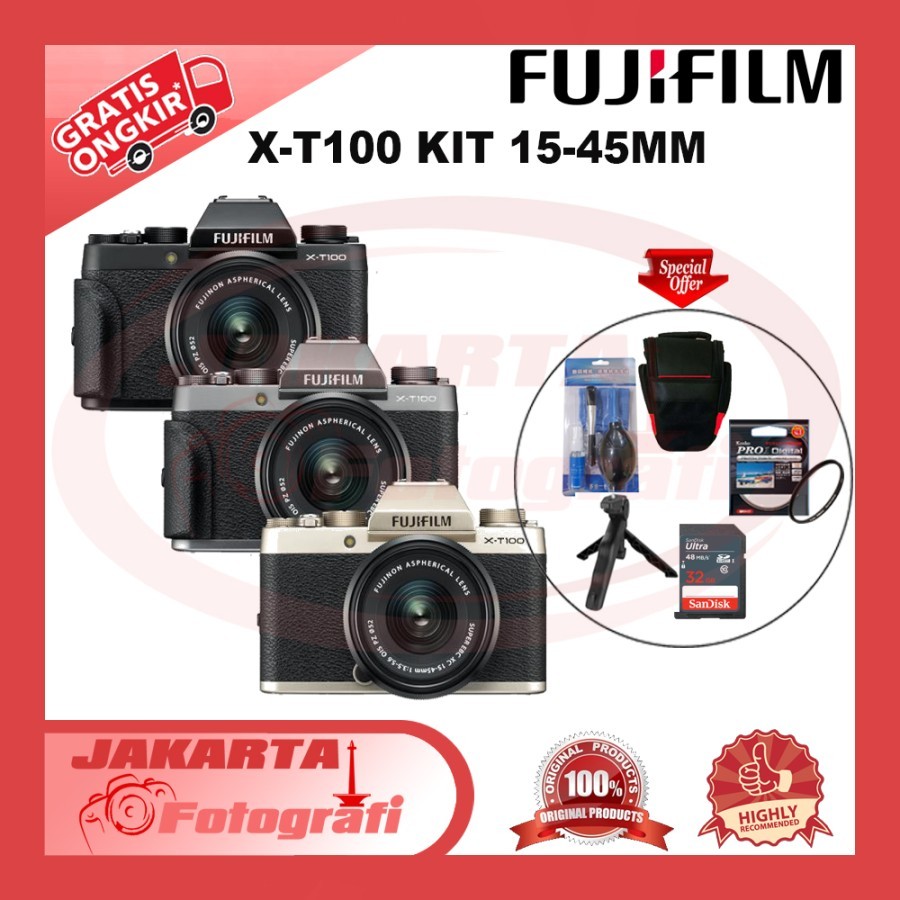 Jual FUJIFILM X-T100 KIT 15-45MM - FUJI XT100 - XT 100 | Shopee Indonesia