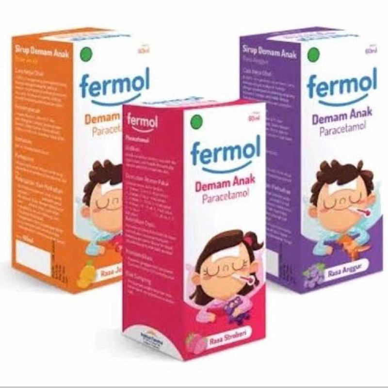 Jual FERMOL DEMAM ANAK Kimia Farma SIRUP DUS, 1 BOTOL PLASTIK @ 60 ML ...