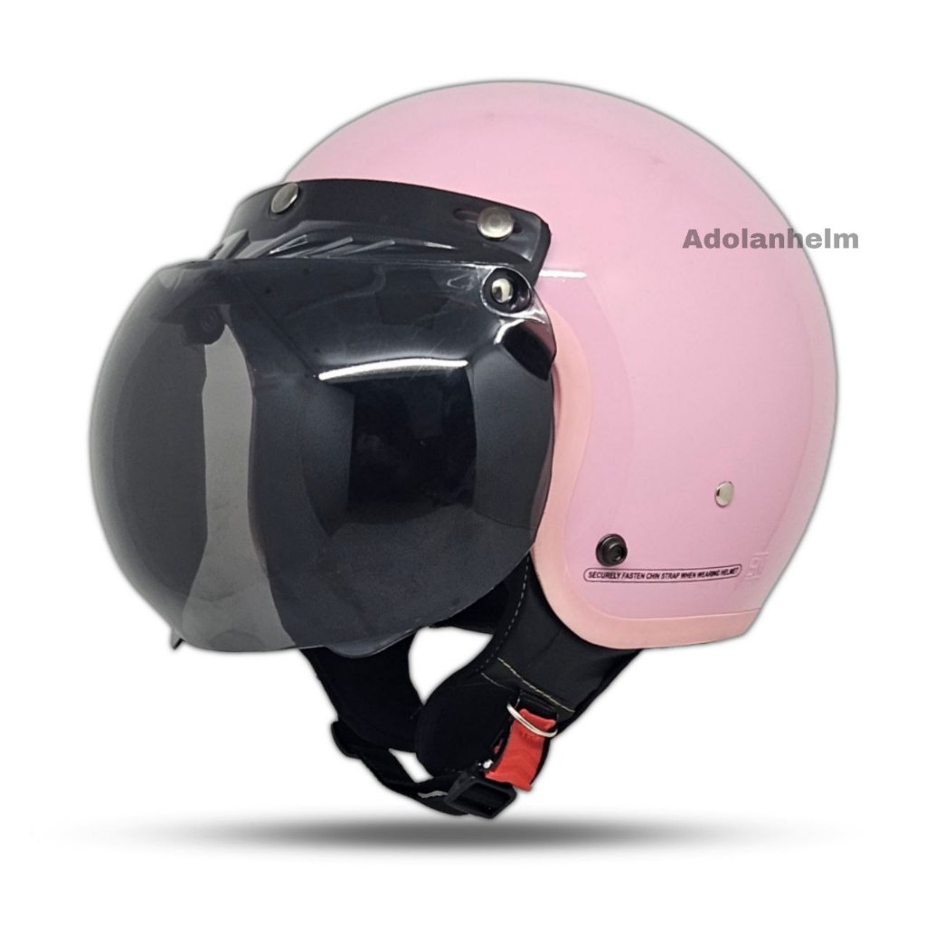 Jual Helm Bogo Hijab List Pink Full Leher SNI Motorcyle | Shopee Indonesia