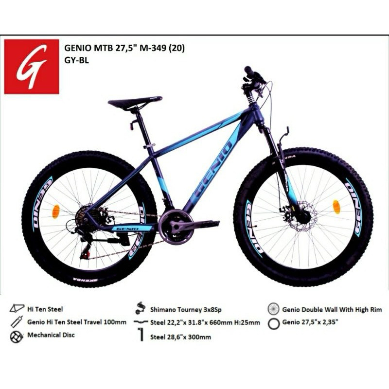 Jual sepeda gunung MTB Genio M-349 27,5 inch Bike by United | Shopee Indonesia