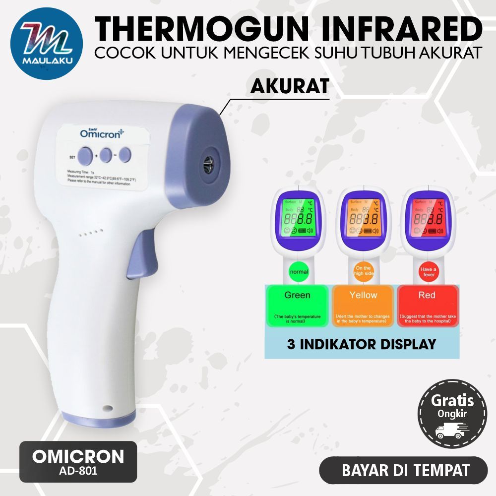 Jual Termometer Infrared Non Contact Thermometer Alat Ukur Suhu Tubuh ...