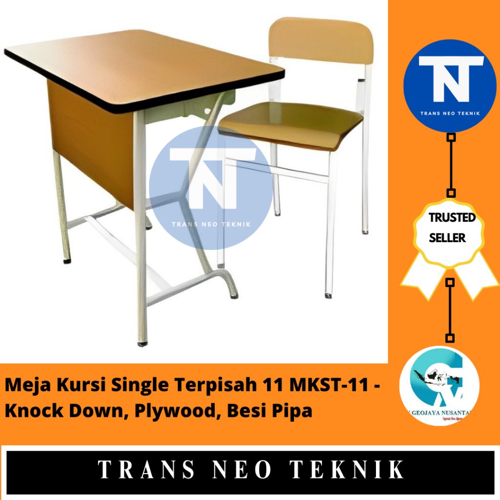 Jual Meja Kursi Single Terpisah 11 MKST-11 - Knock Down, Plywood, Besi ...