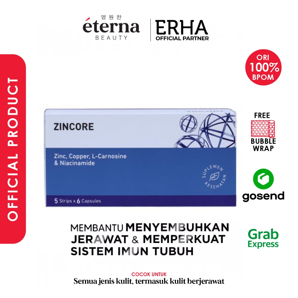 Jual Erha Nutraceuticals Zincore - Suplemen Makanan( 1 Box isi 30 ...