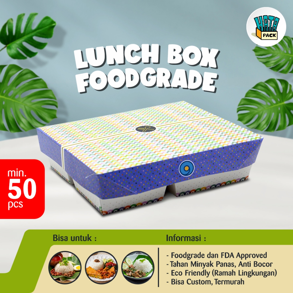 Jual Lunch Box Sekat 5 / Tab Plus 5C 17 x 15 Cm / Paper Box Sekat 5 ...