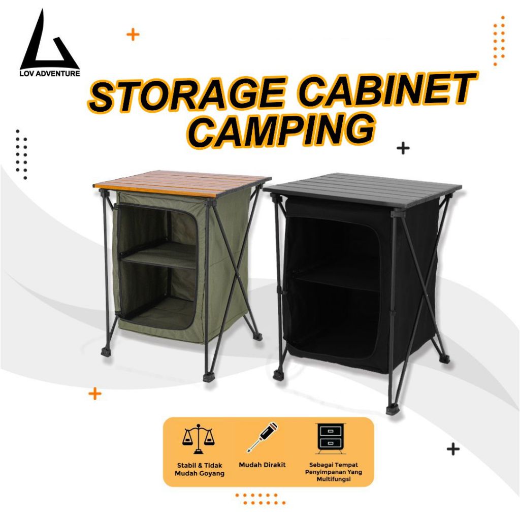 Jual Rak Meja Lipat Camping Plus Penyimpanan - Storage Cabinet Camping ...