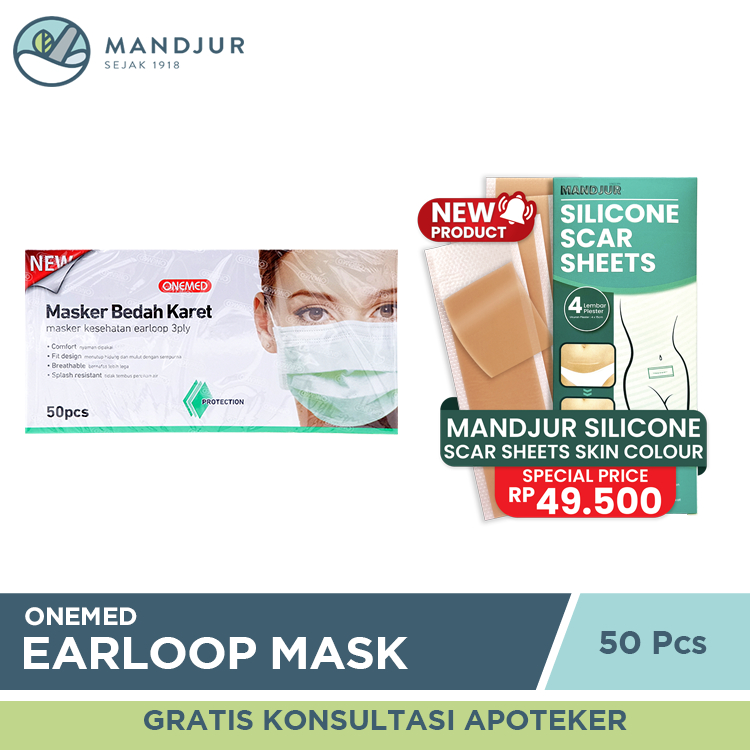 Jual Onemed Masker Earloop 50 Pcs - Masker Medis Onemed | Shopee Indonesia