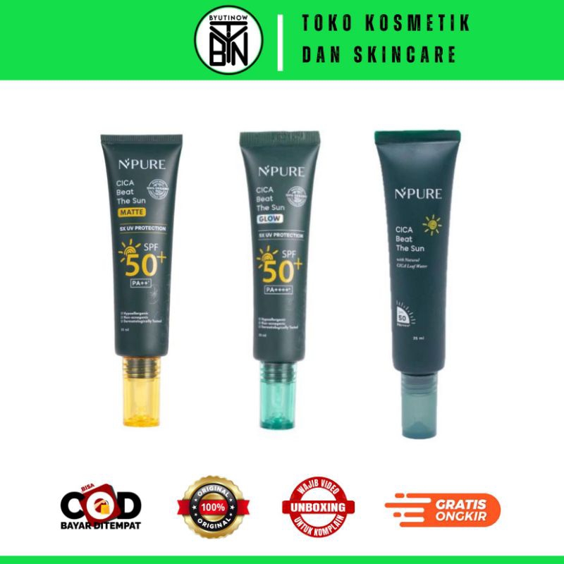 Jual NPURE Cica Beat The Sun Sunscreen Matte SPF 50 PA++ / Glow SPF 50 ...