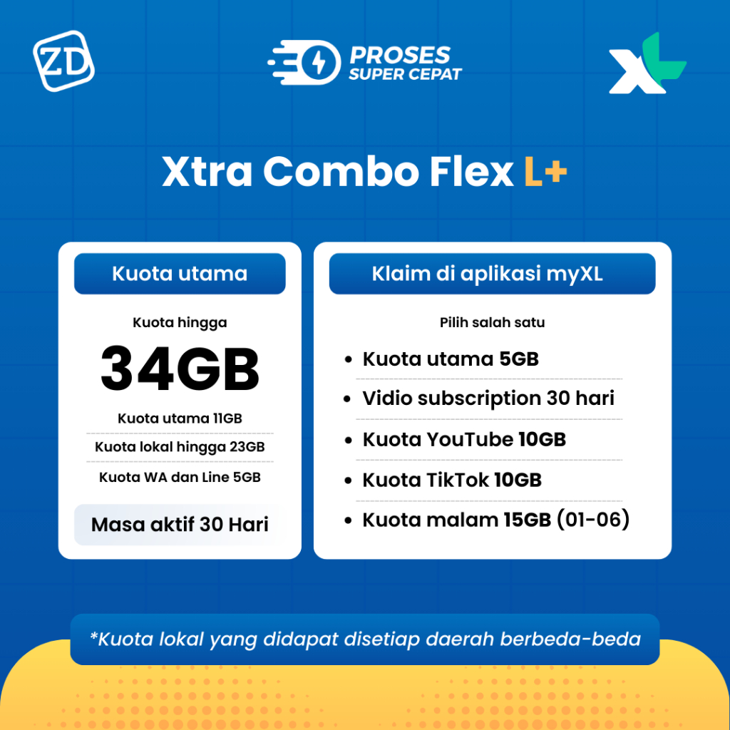 Jual Paket Data XL Xtra Combo Lite & Xtra Combo Flex + Bonus Unlimited Turbo/Lainnya | Shopee ...