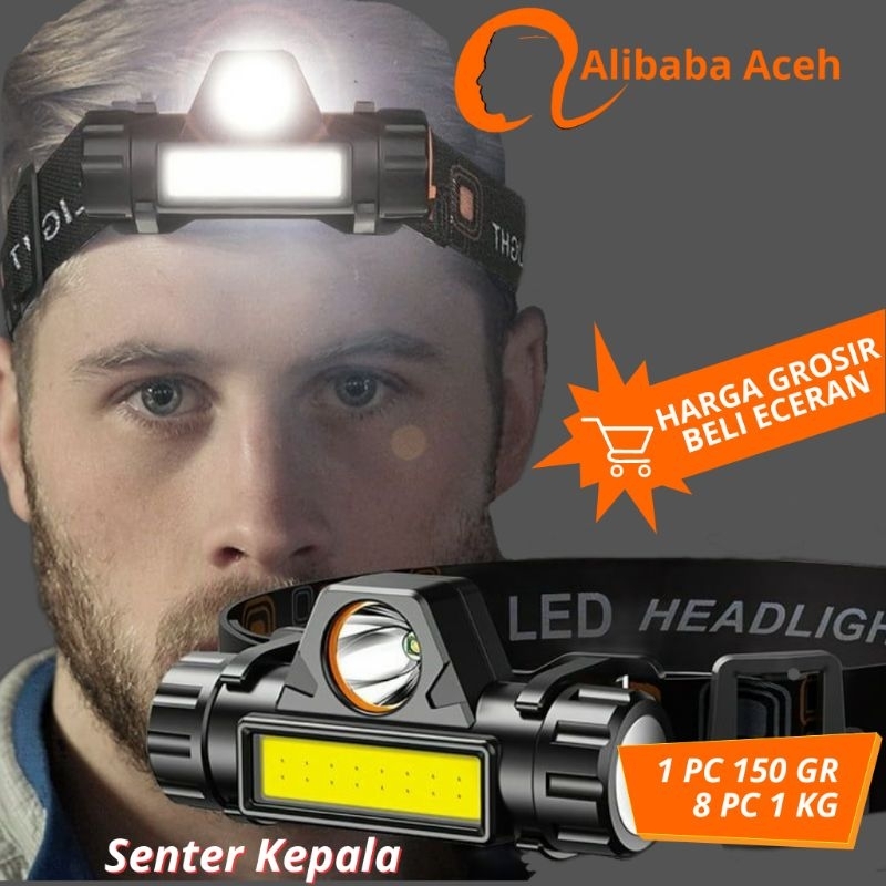 Jual Senter Kepala LED 2 Mode Senter Kepala Cas 2in1 Senter Mancing ...
