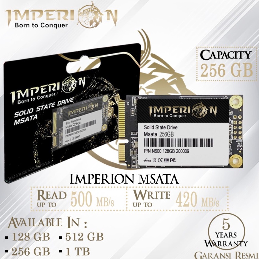 Jual Harga Bersahabat SSD MSATA IMPERION 256 GB GARANSI RESMI 5 TAHUN ...
