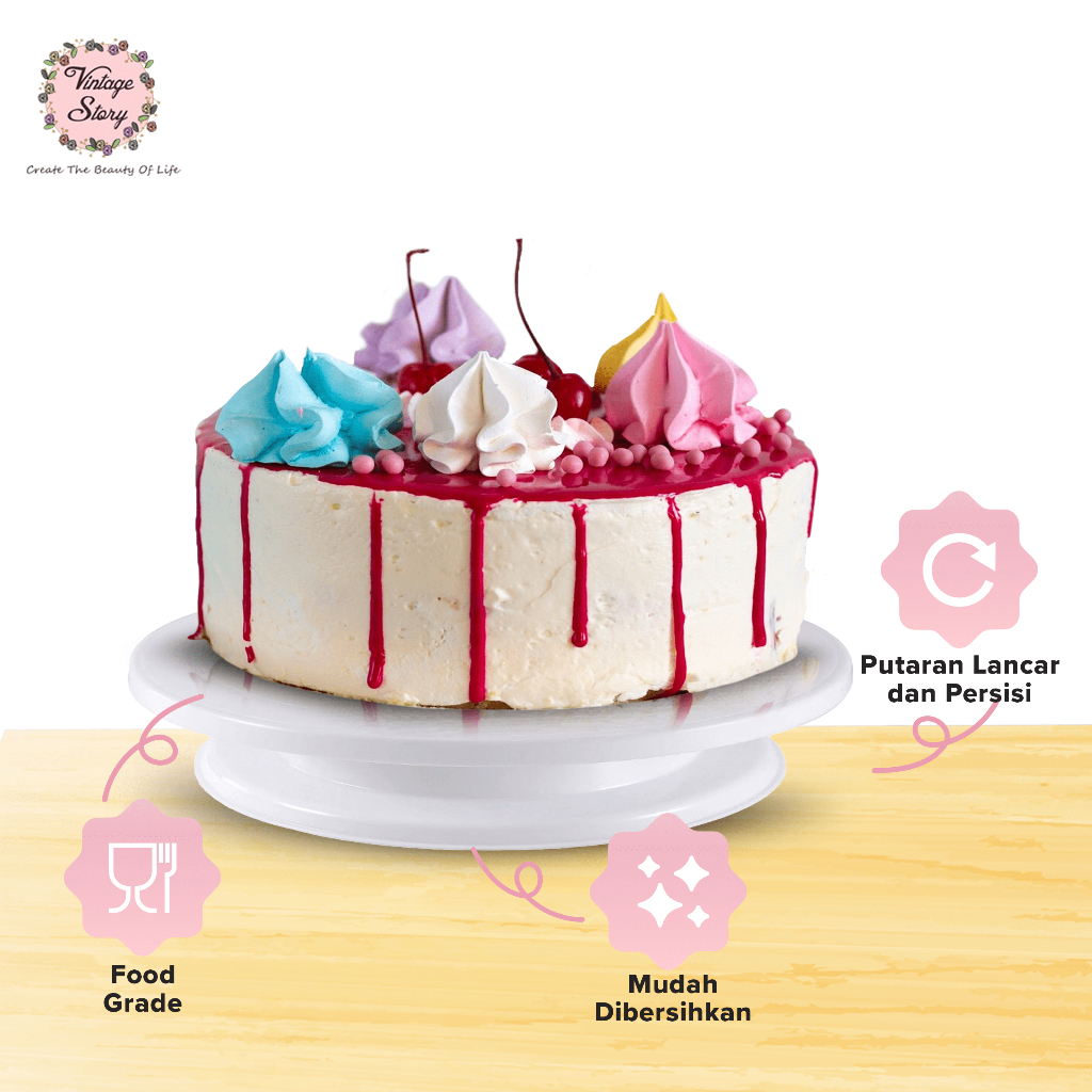 Jual Meja Putar Hias Kue Tart Tatakan Cake Decorating Stand 27.5cm 11 ...