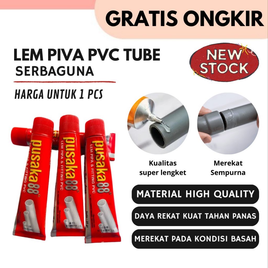 Jual Lem Pipa Air Pusaka 88 Fitting PVC Paralon Anti Bocor Super Kuat ...