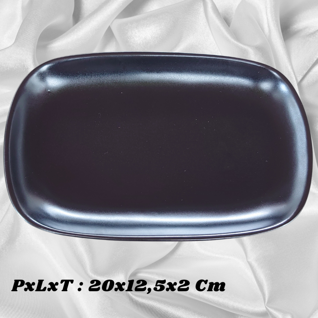 Jual SERASI Rectangular Coupe Black - Platter / Piring Saji Keramik ...