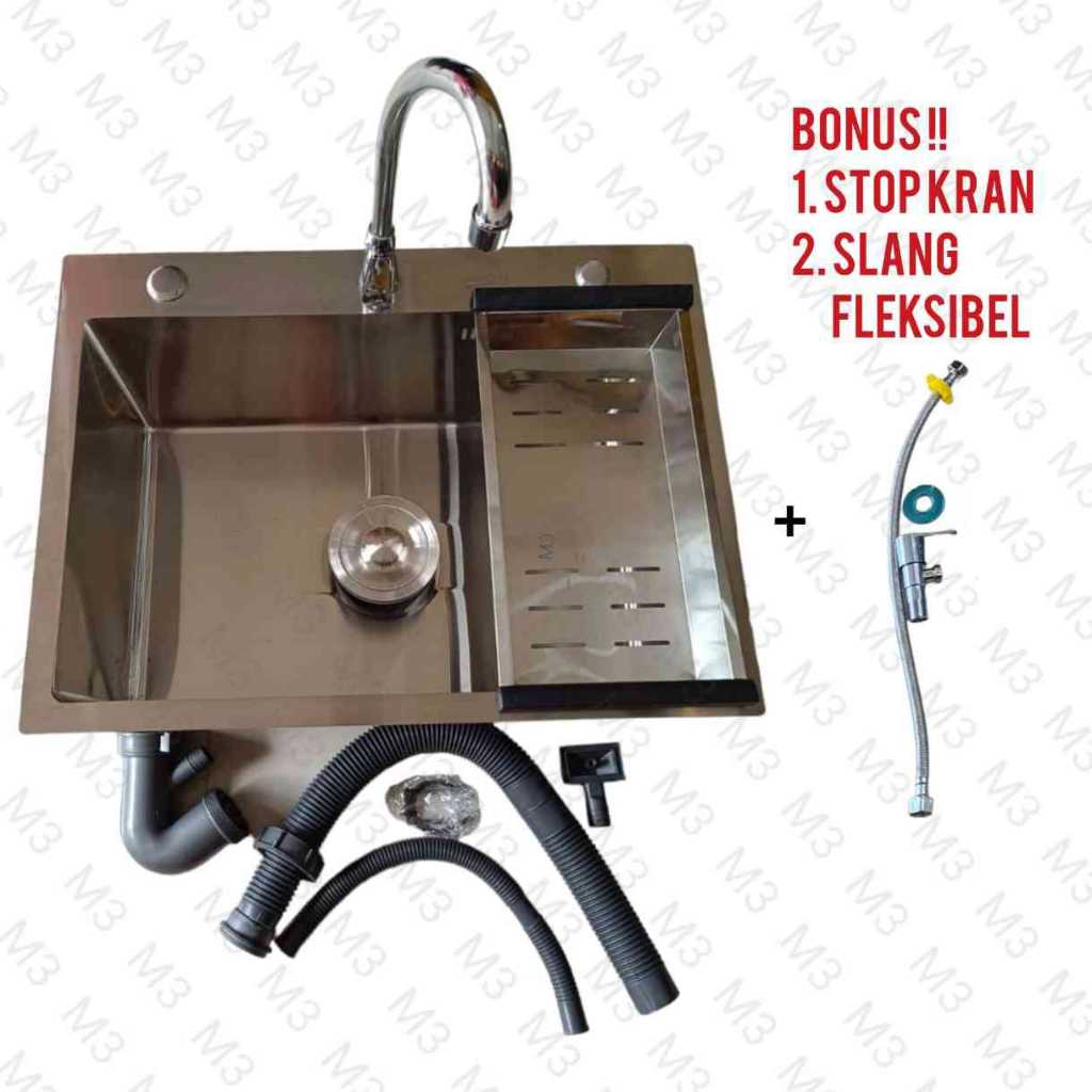 Jual (INSTANT) KITCHEN SINK STAINLESS STEEL KING JOHLE 6045 / BCP 1 ...
