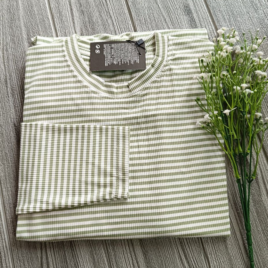 Jual Kaos Garis Lengan Panjang Inner Basictee Stripe Premium // Rib ...