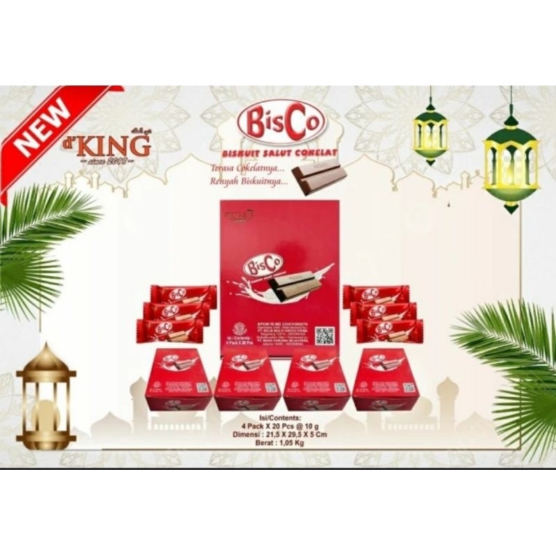 Jual D'King Bisco Coklat Bisco / Chocolate Bisco ( 4 box isi @20pcs ...