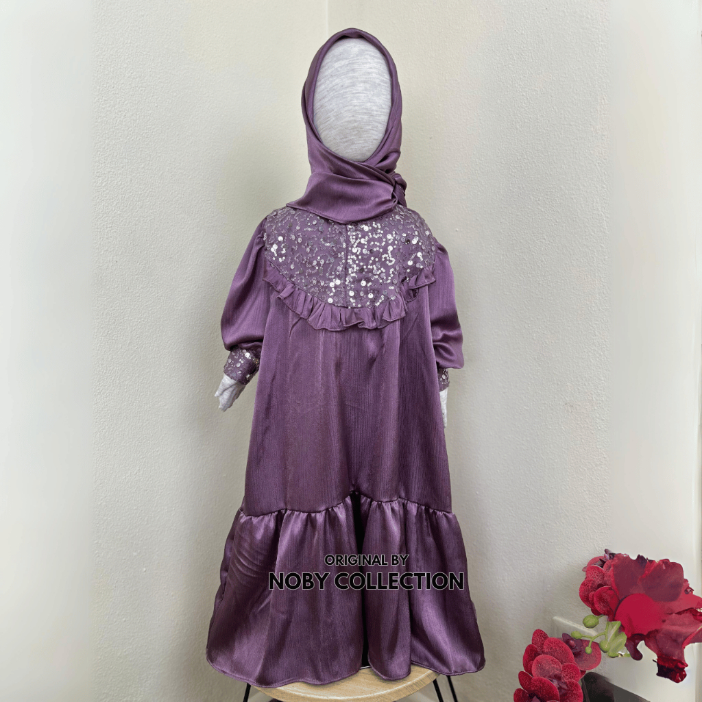 Jual Gamis Shine Shimmer Silk Anak Perempuan Set Hijab Baju Muslim ...