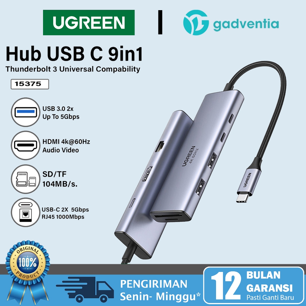 Jual UGREEN Adapter USB Type C Splitter HUB Splitter Multiport 6in1 4 ...