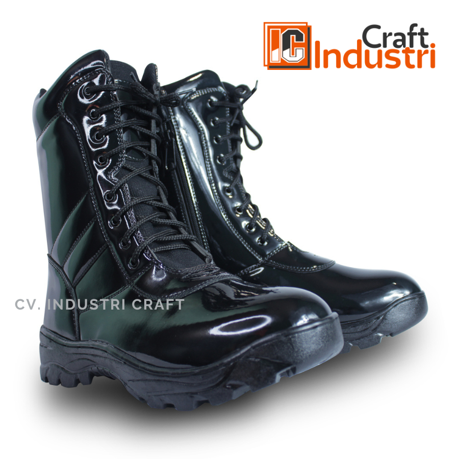 Jual Sepatu PDL Moxxer TNI Security Satpam Polri Hitam Glossy Tali ...
