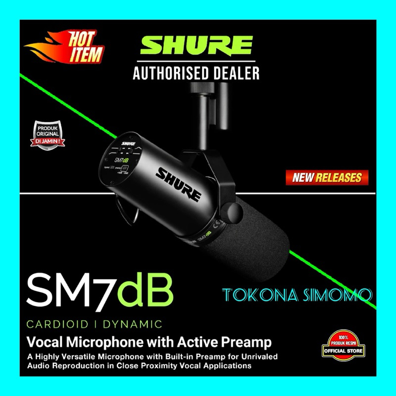 Jual Shure SM7DB / SM7 DB Dynamic Vocal Microphone with Preamp | Shopee Indonesia