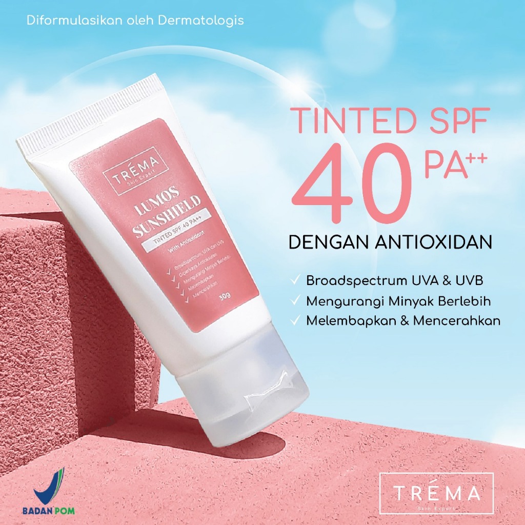 Jual Lumos Sunshield Sunscreen SPF 40 PA++ Tinted Broadspectrum warna ...