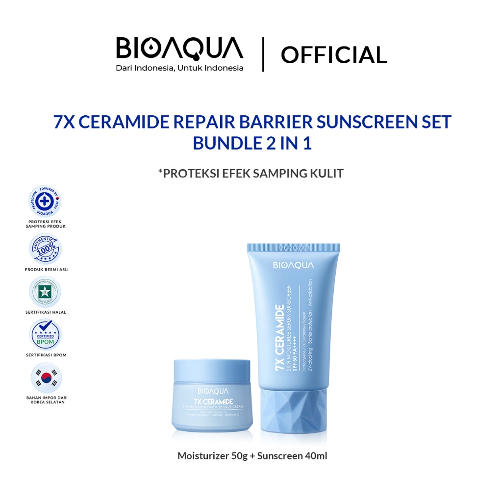 Jual BIOAQUA 7X Ceramide Serum Sunscreen SPF 50 PA ++++ Sunscreen Gel ...