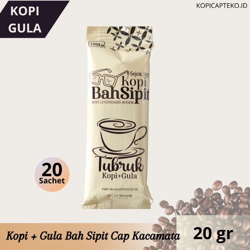 Jual Kopi BAH SIPIT CAP KACAMATA PLUS GULA 20 Gr (Isi 20 Sachet ...