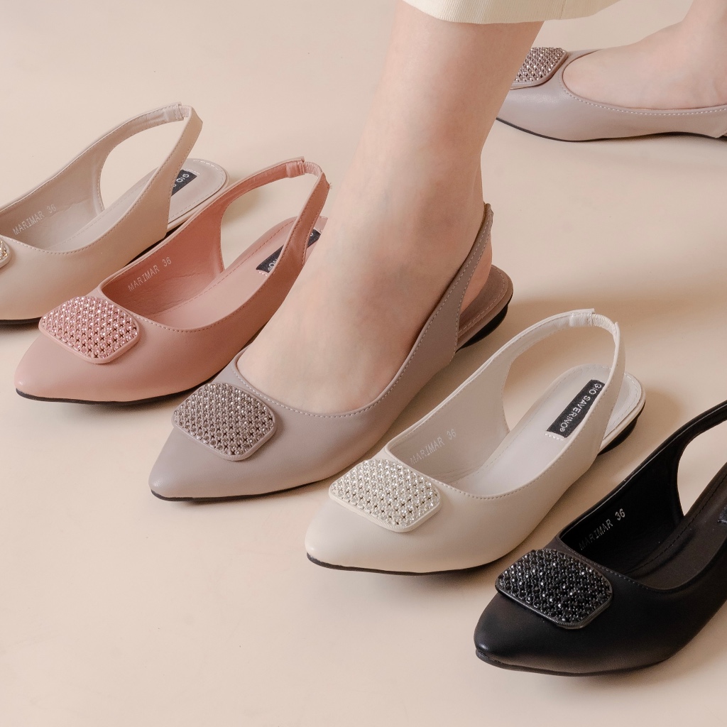 Jual Gio Saverino Sepatu Flat Shoes Sling Back Wanita Mewah Marimar ...