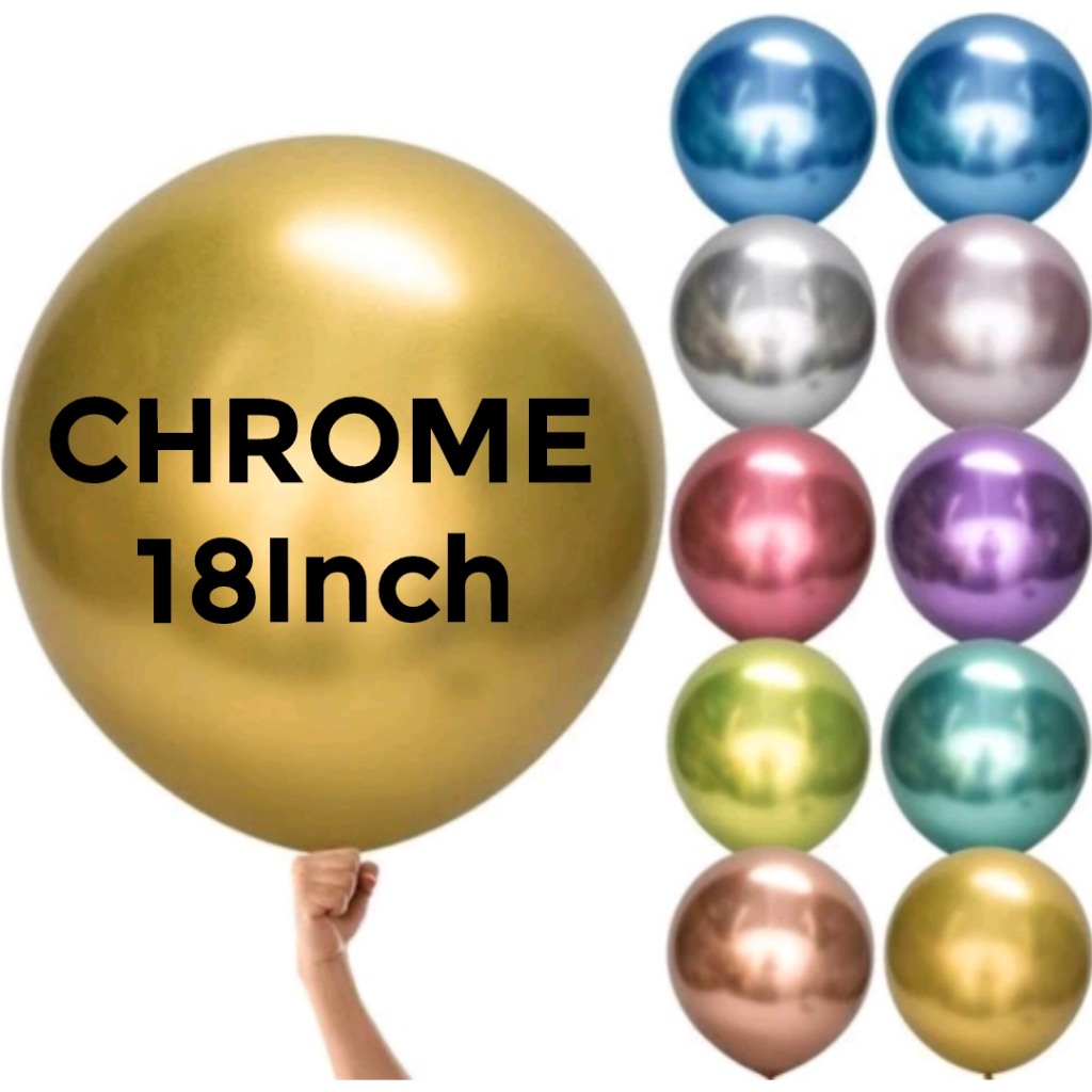 Jual Balon Latex Chrome Metalik 18 inch | Shopee Indonesia