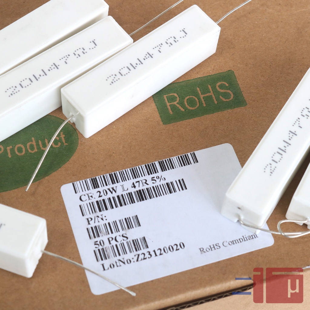 Jual Resistor Kapur 47R 47 Ohm 20W Taiwan Kaki Tembaga | Shopee Indonesia