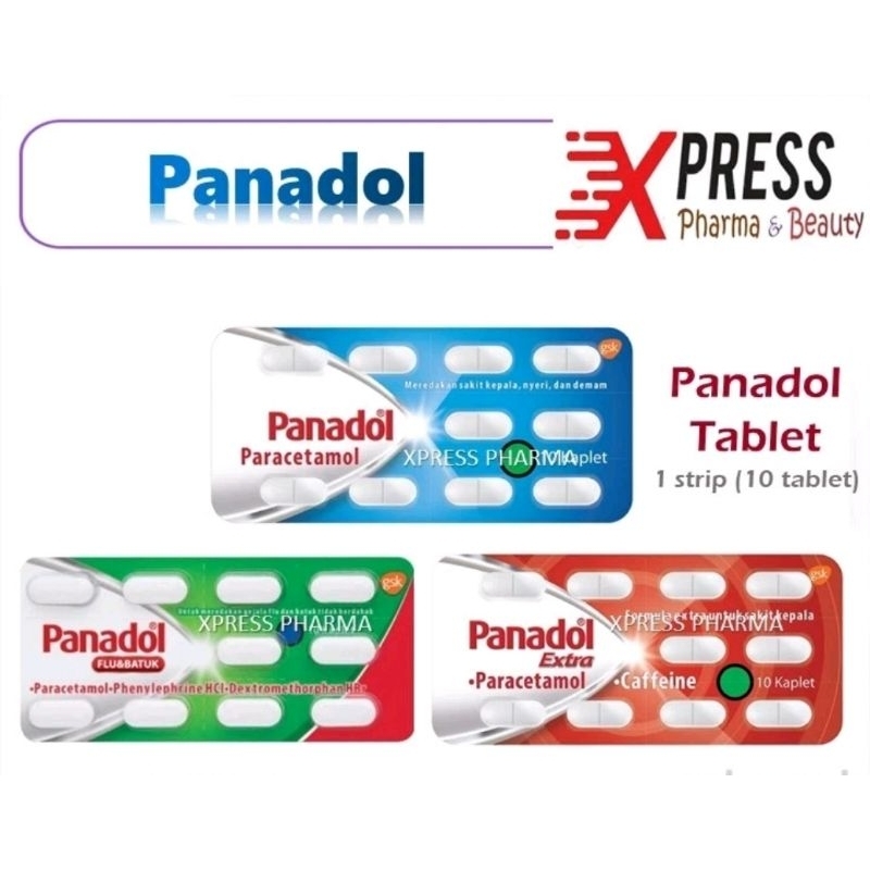 Jual PANADOL Paracetamol, Extra paracetamol, Cold & Flu Blister isi 10 ...