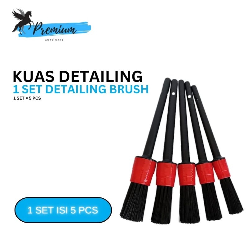 Jual [5PCS] Kuas Auto Detailing Brush (1 Set = 5 PCS) / Sikat Cuci ...