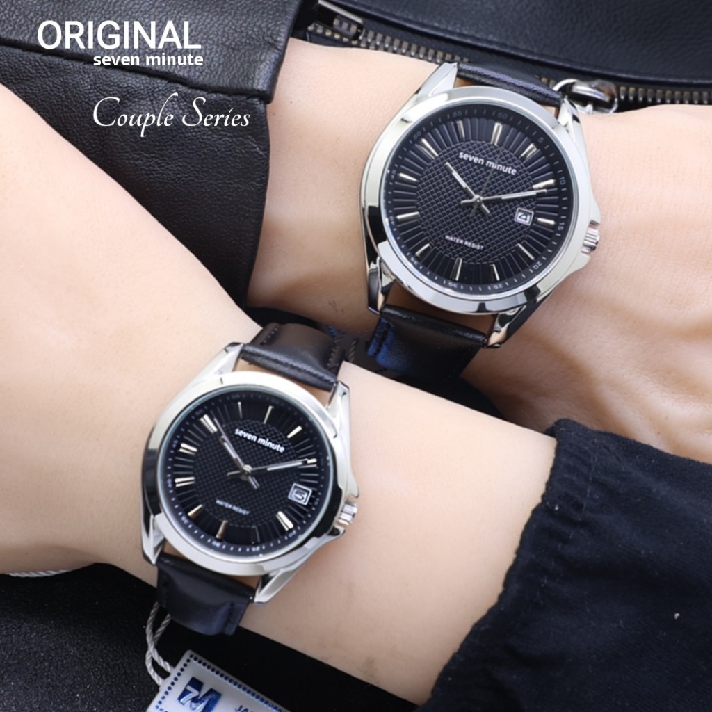 Jual SEVEN MINUTE COUPLE Jam tangan couple kulit tanggal pasangan untuk ...