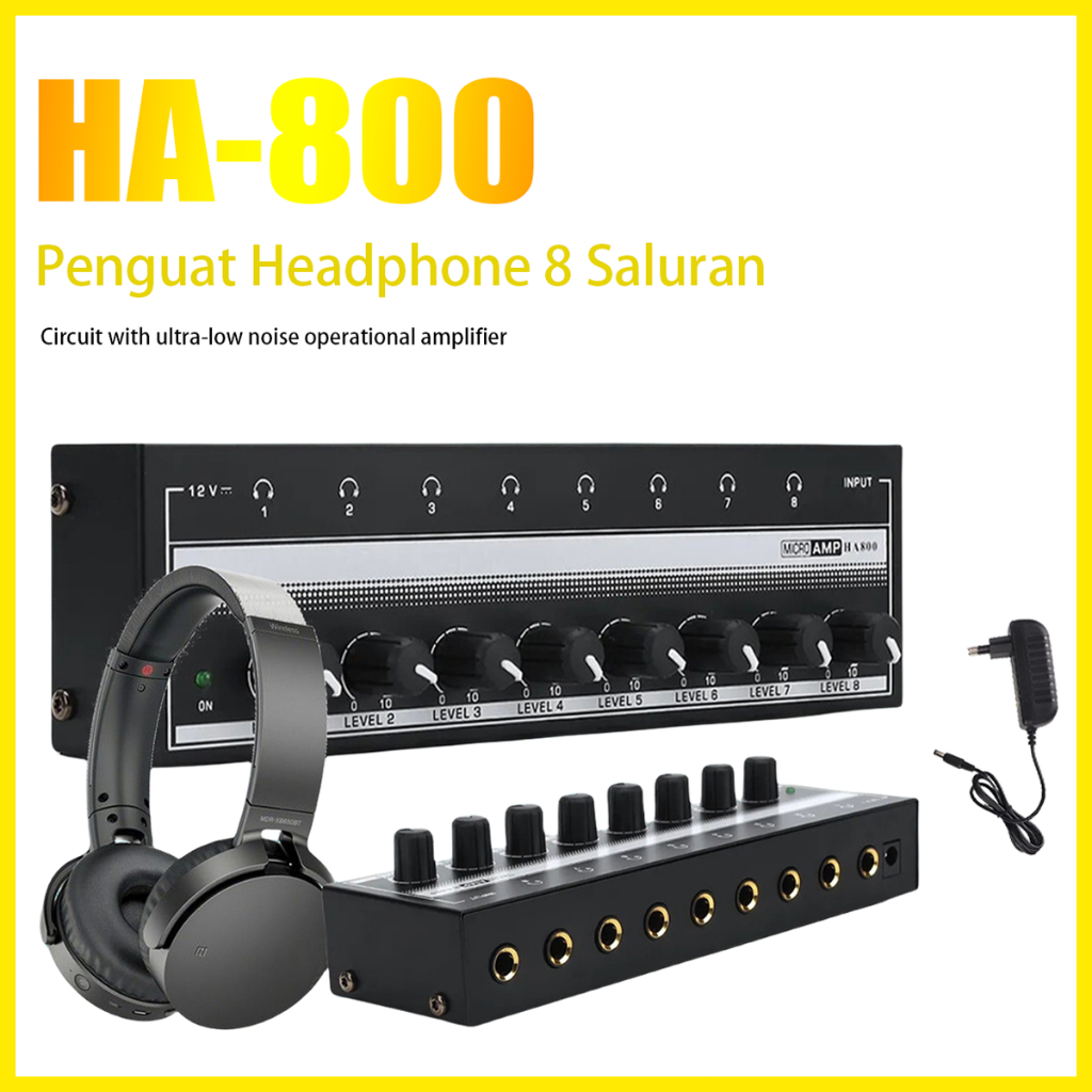 Jual ⭐Fast Shipping⭐Channel Headphone Amplifier Ultra Compact Ha800 8 ...