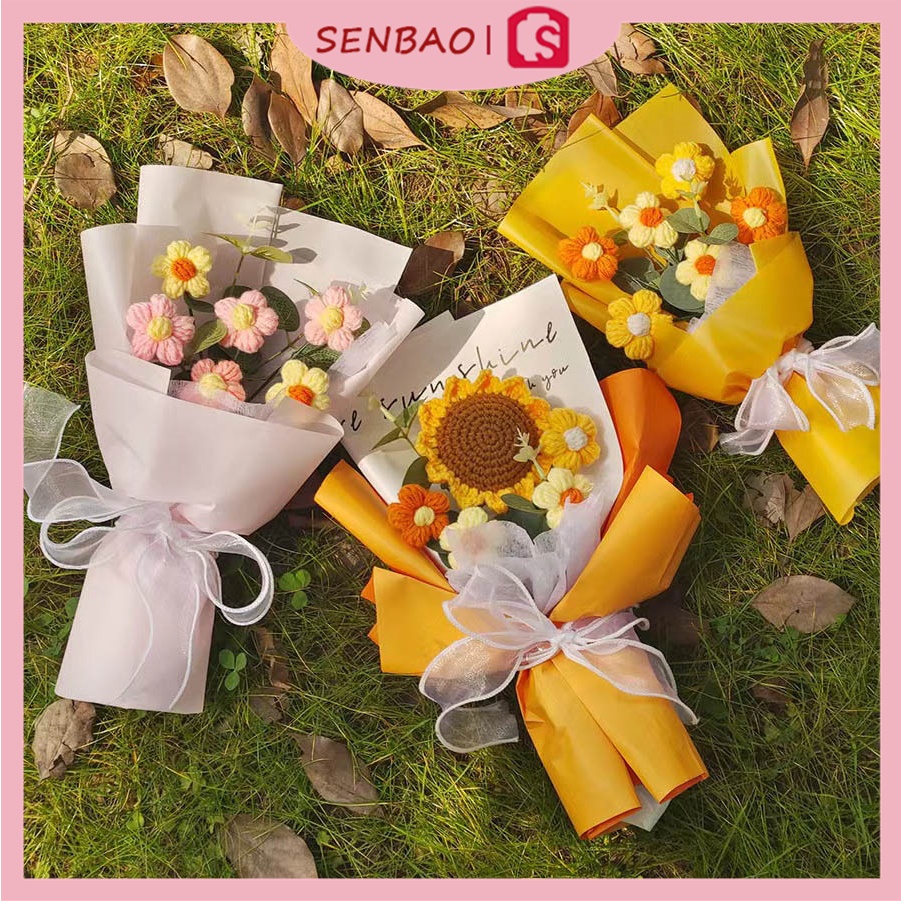 Jual SENBAO Bunga Rajut Sunflower Daisy Rose Tulip | Crochet Flower ...