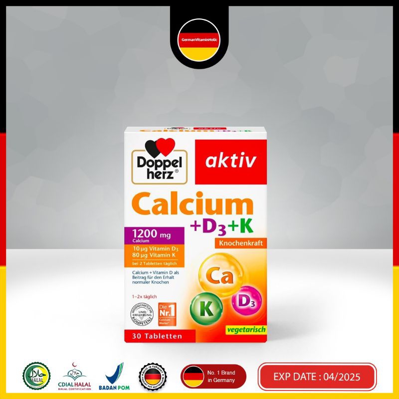 Jual Doppelherz Aktiv - Calcium + Vitamin D3 (isi 30 kapsul) | Shopee ...