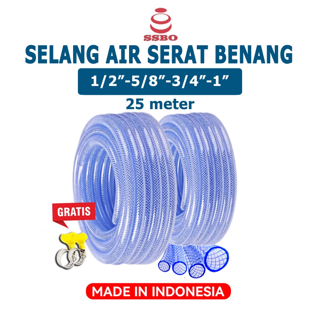 Jual SSBO Selang Air 25 Meter 1 Rol / Selang Air Cuci Motor Mobil / Selang Air Serat Benang ...