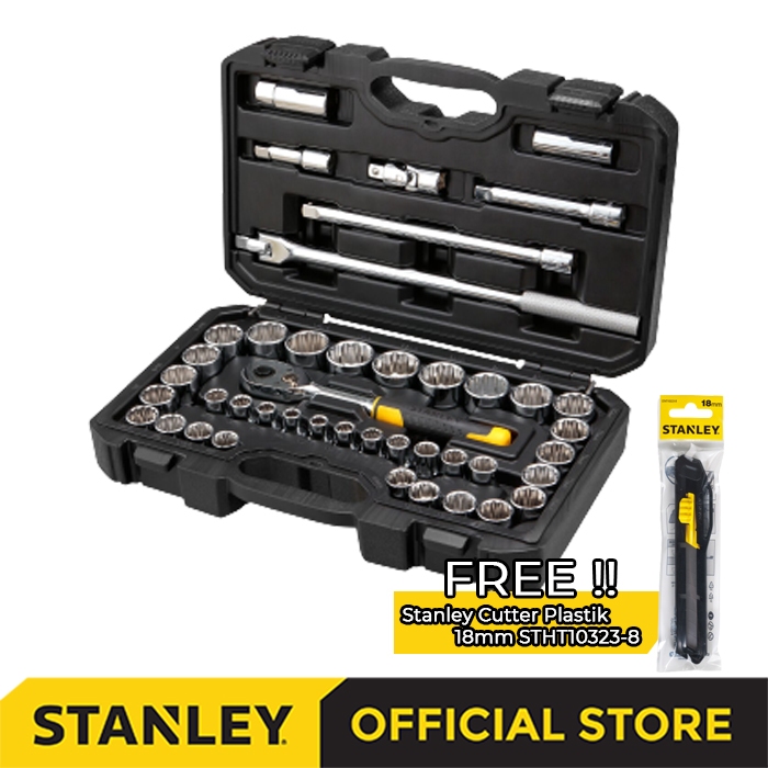 Jual Stanley Socket Metric Set w/ Metal Case SQ 1/2" 12pts 43pcs ...