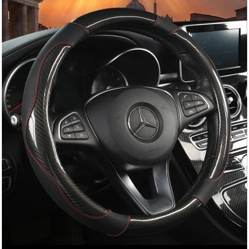 Jual Cover sarung setir stir mobil car kulit domba Full Carbon Brio ...