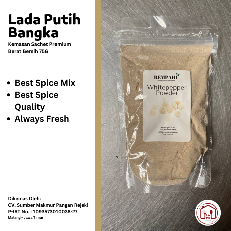 Jual REMPAHI Lada Putih Bubuk Merica Putih Whitepepper Powder 75 Gr ...