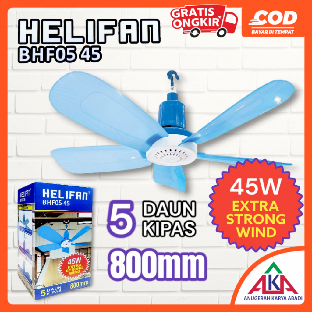 Jual Kipas Angin Gantung Plafon HELIFAN BHF05 45 Watt Diameter 80cm 5 ...