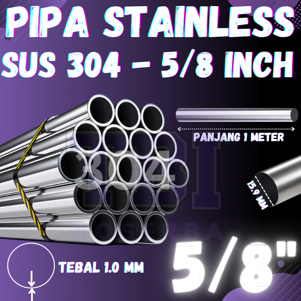 Jual PIPA STAINLESS 5/8" SUS 304 TEBAL 1.0MM | Shopee Indonesia