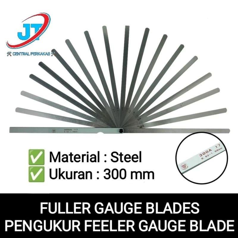 Jual Feeler Gauge 300A 300mm x 13mm x 17 Blades Alat Pengukur Celah ...