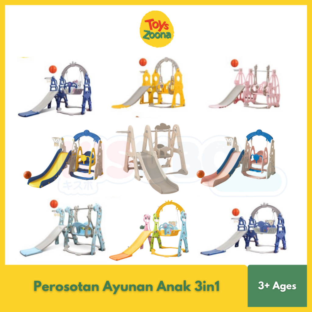 Jual ToysZoona Perosotan Ayunan Ring Basket 3 in 1 Mainan Anak Perosotan 3in1 Swing Slide ...